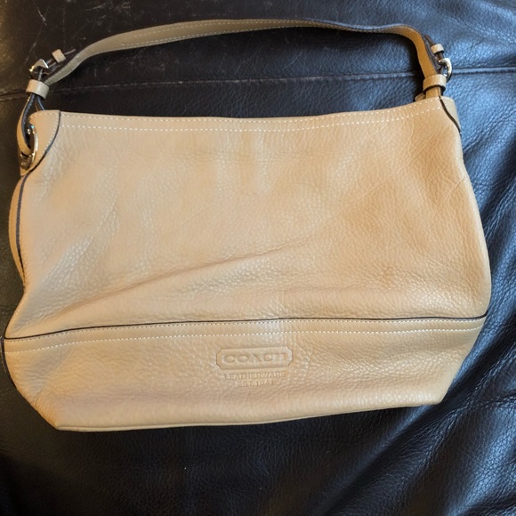 Coach | Bags | Beige Leather Coach Handbag | Poshmark